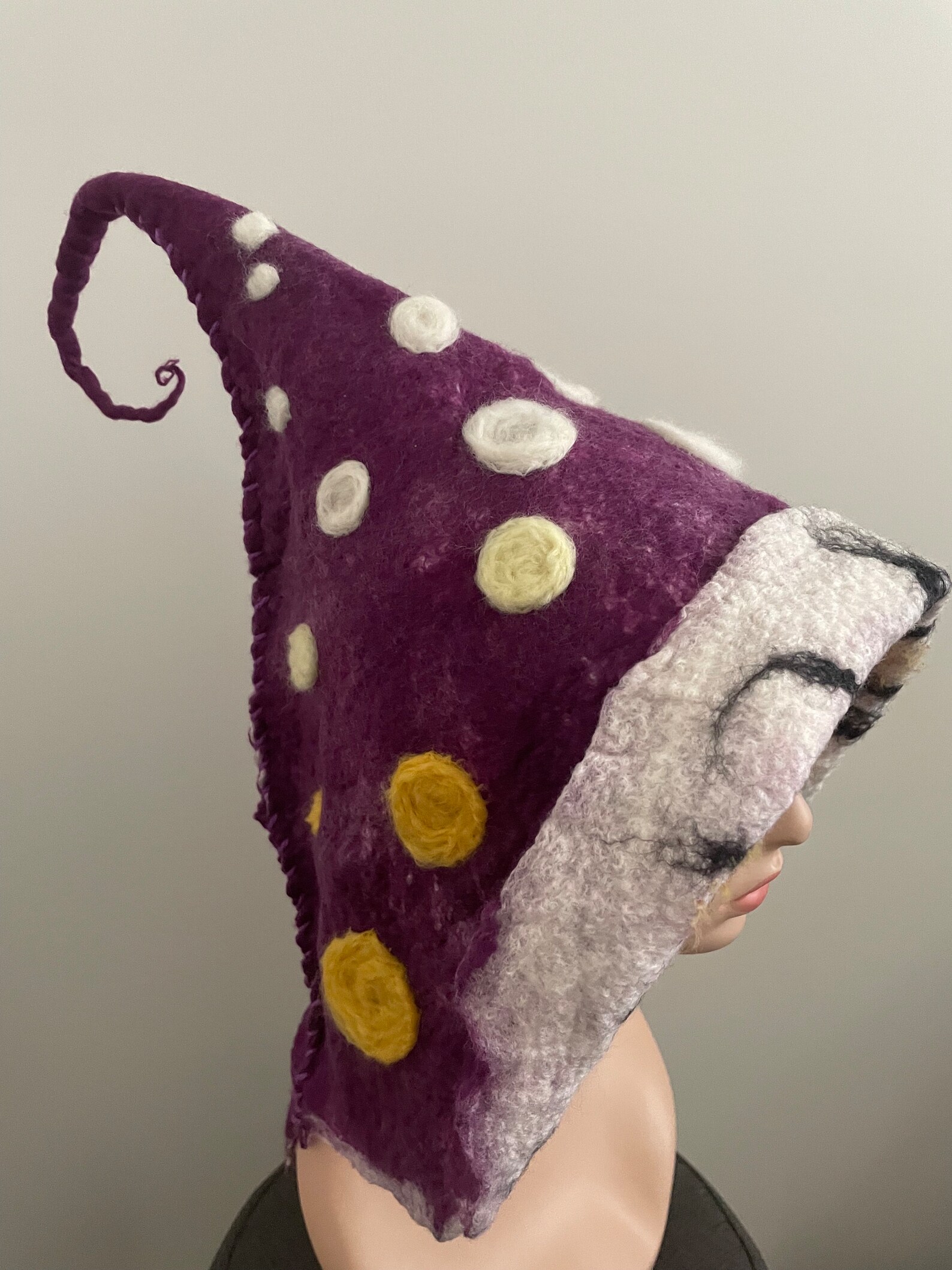 Beautiful Felted Toadstool Hat. Stripes on Inside. Made by Myself With ...