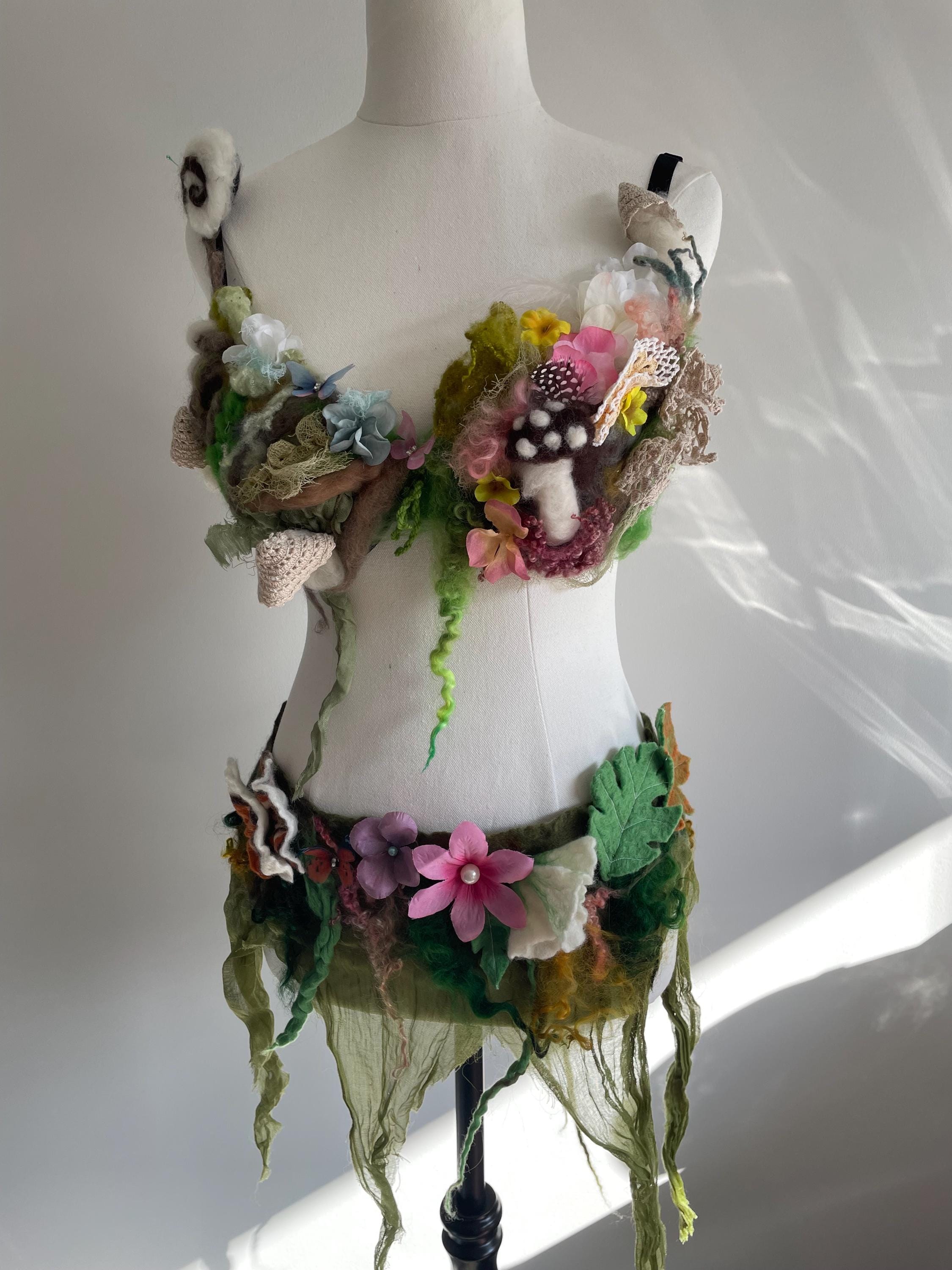 Custom Made to Order~ethereal Fungi Forest Fae Embellished Push up Bra ...