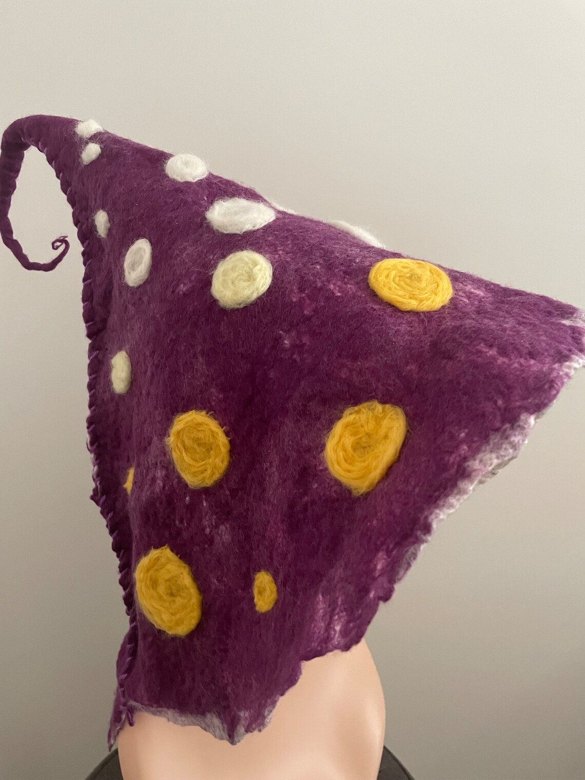 Beautiful Felted Toadstool Hat. Stripes on Inside. Made by Myself With ...