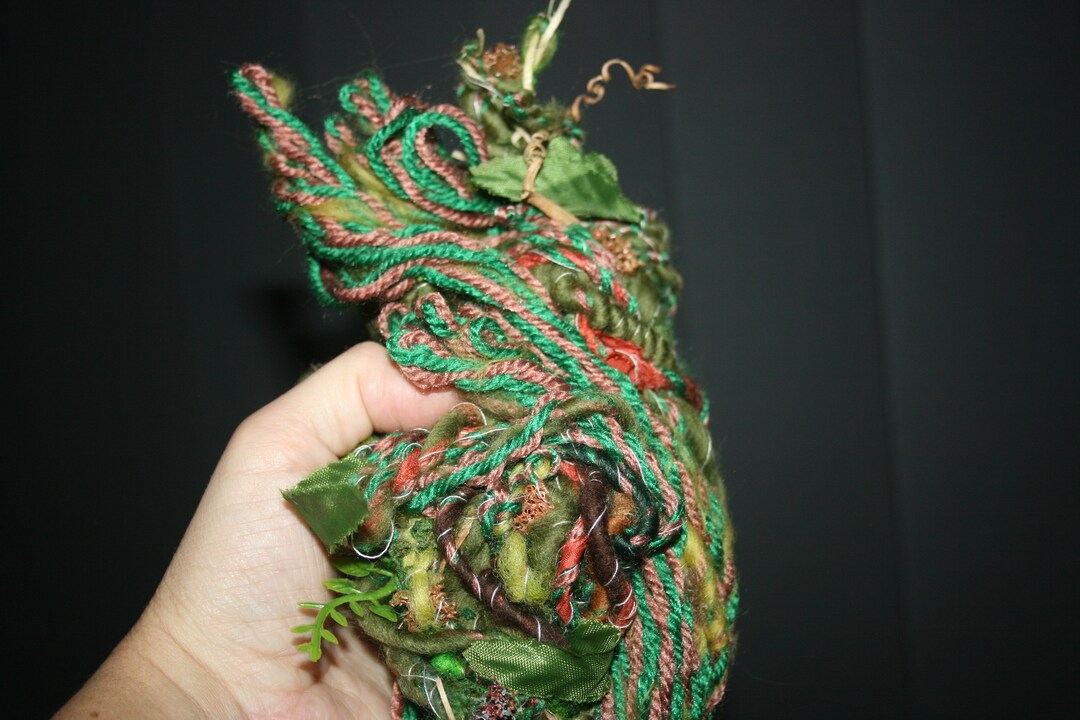 Hand Spun Art Yarn 111. Hand Spun Artsy Novelty Art Yarn.fibre Art ...