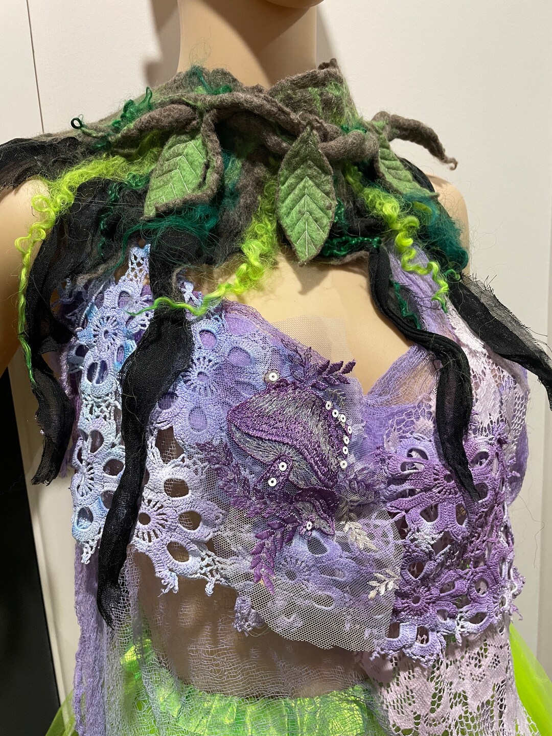 Custom Made to Order~ Woodland Fairy Tale Forest Nuno Felted Shawl/belt ...