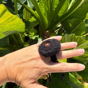 Lovely Ethereal Eye Creature Ring. Needle Felted, Embellished. Very ...