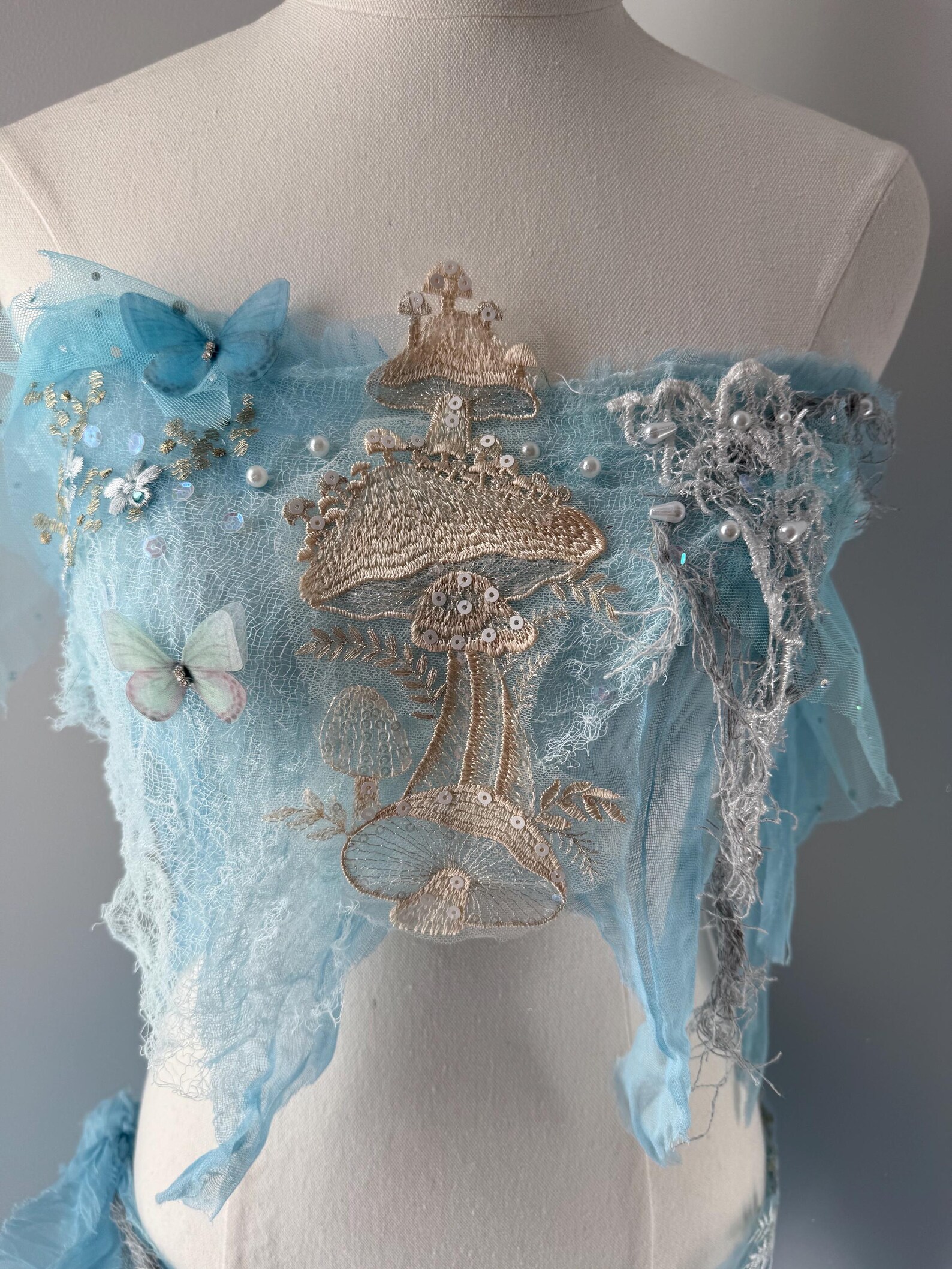 Fairytale Forest Ethereal Outfit! Blue Textile Art to Wear Top and Belt ...