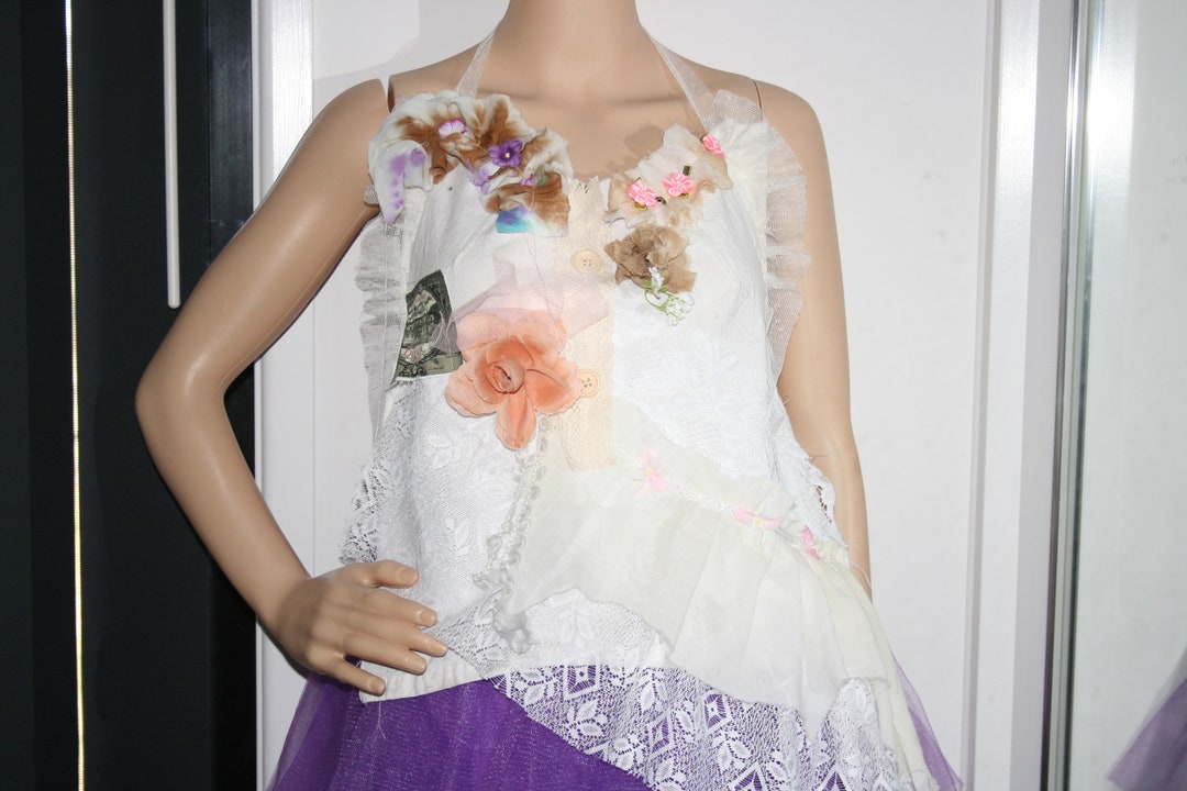 Embellished Romantic Boho Fairy Apron Top. Shabby Chic Top With Silk ...