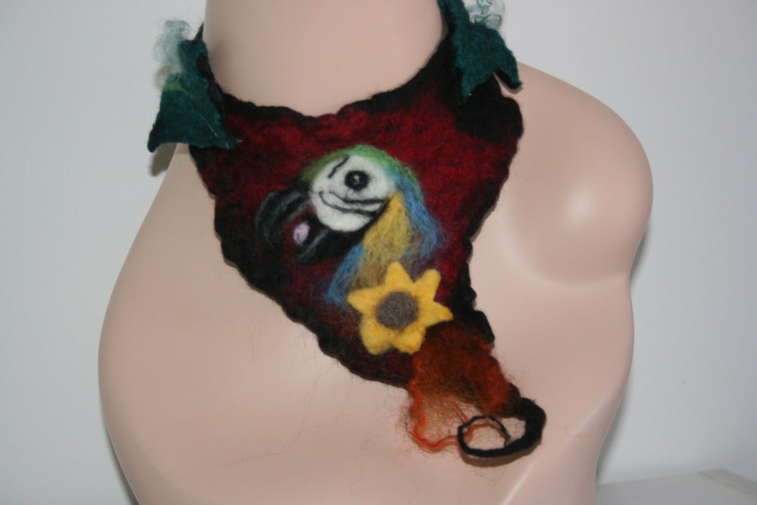 Beautiful Woodland Needle Felted Macaw Neck Warmer Necklace. Soft ...