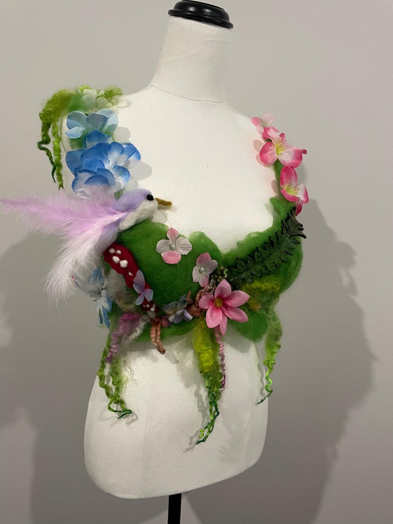 Needle Felted Woodland Fairy Tale Embellished Push up Bra Top! Fairy ...