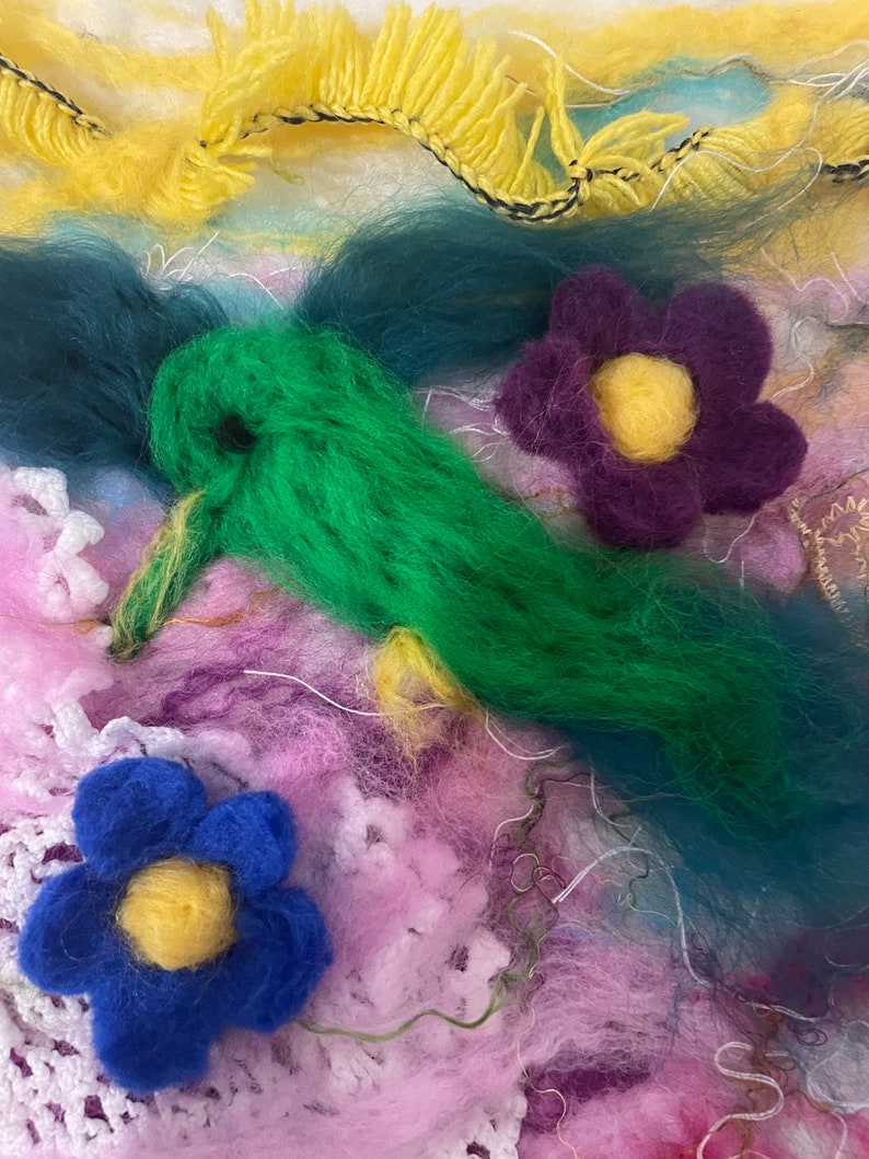 Original Felted Artwork. One of a Kind OOAK Bird Art. Textile Art Work ...