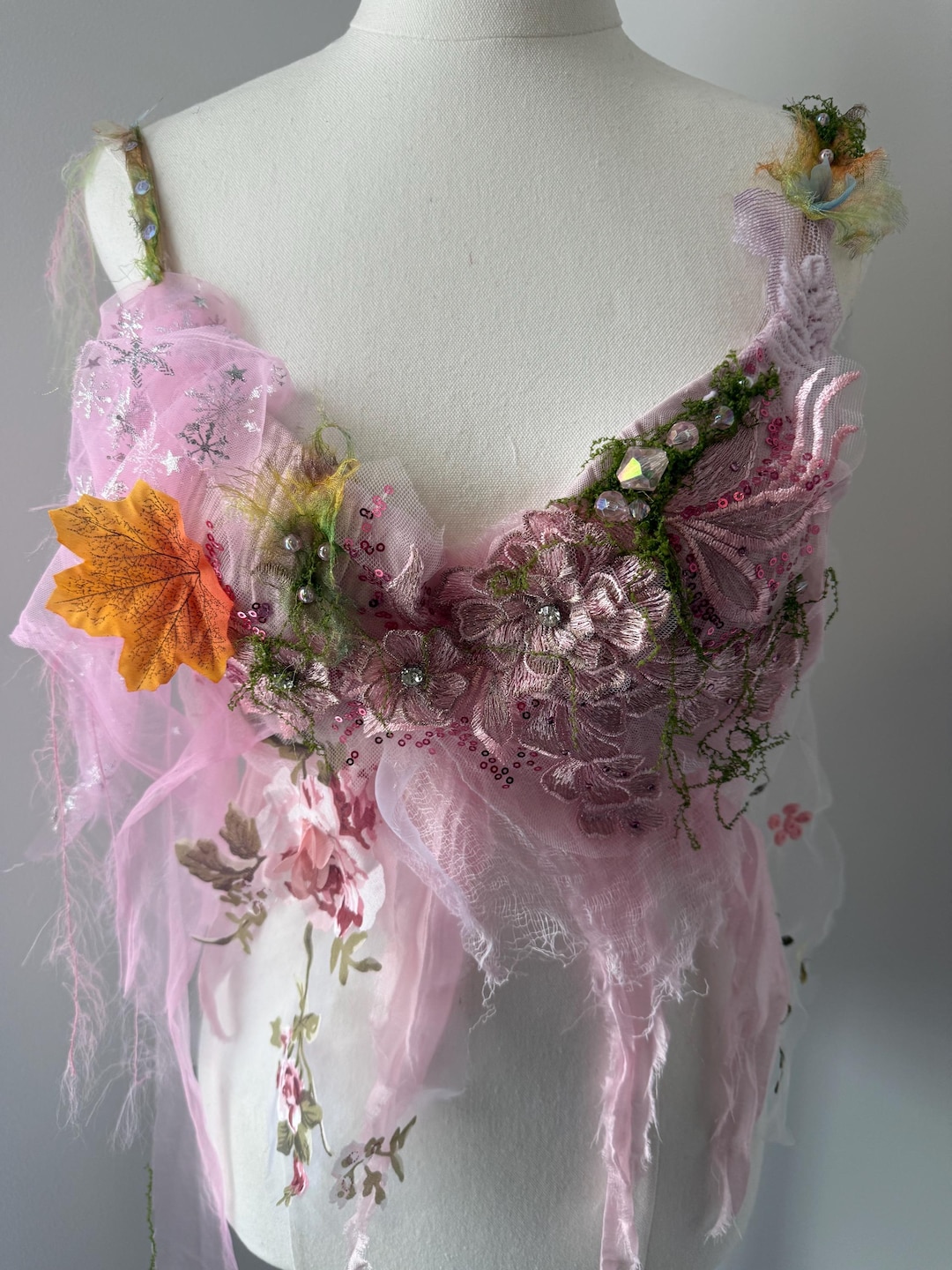 Ethereal Forest Embellished Push up Bra Top! Fairy Tale Textile Art to ...