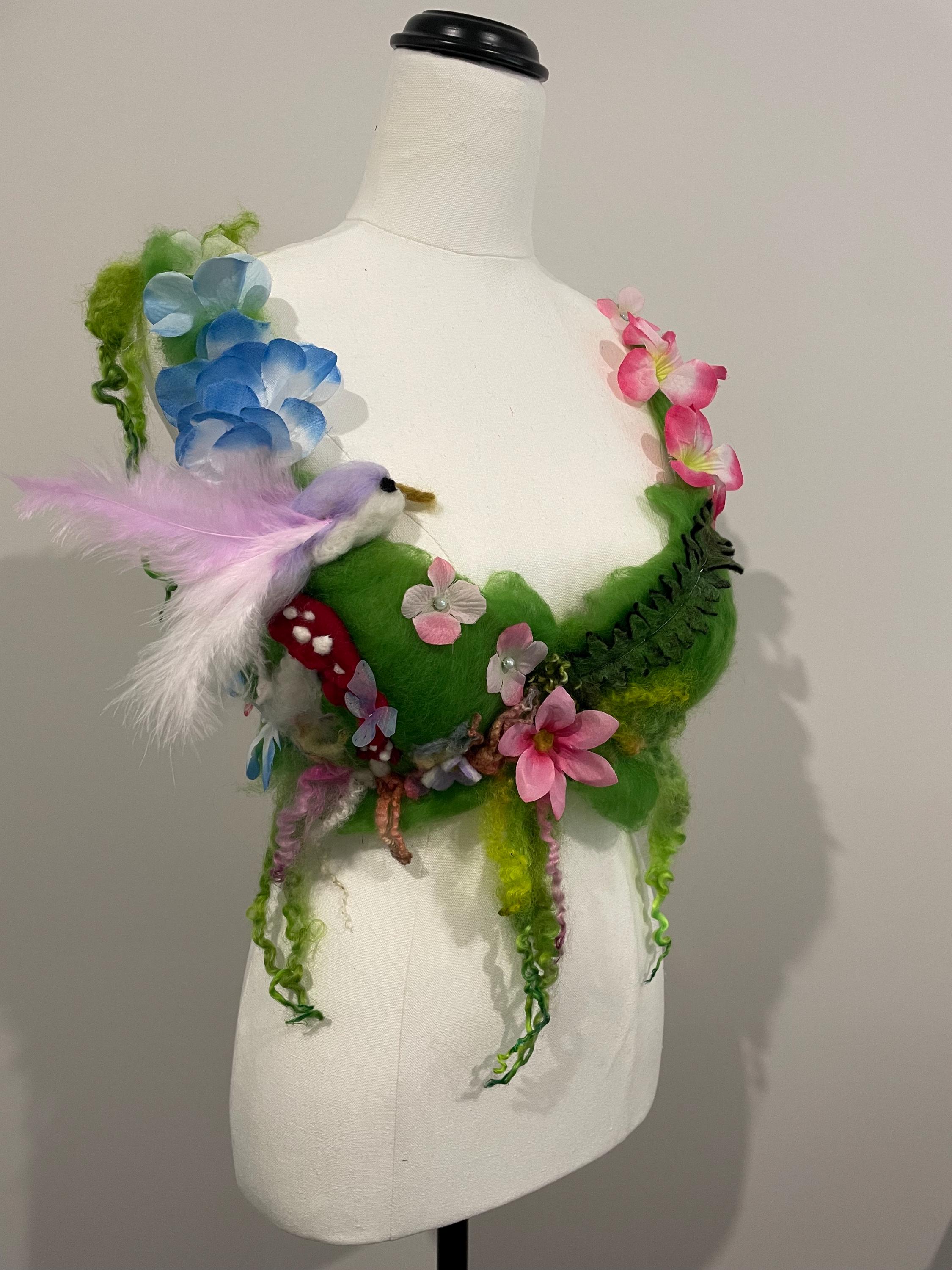 Needle Felted Woodland Fairy Tale Embellished Push up Bra Top! Fairy ...