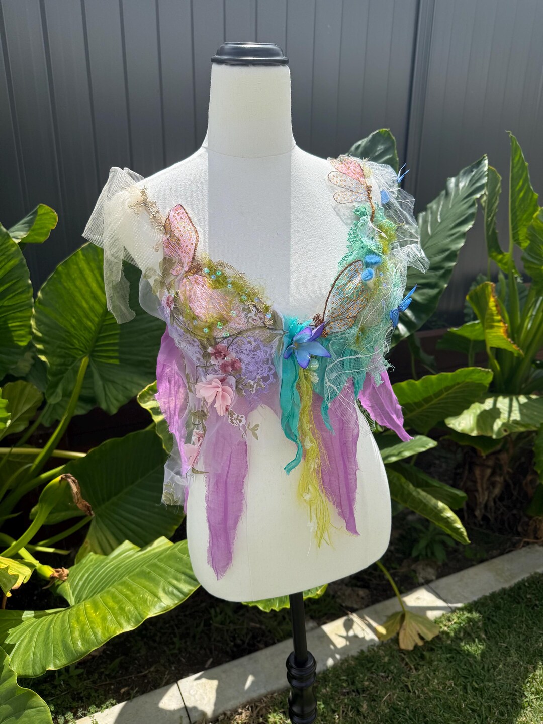 Ethereal Dragonfly Fae Embellished Bra Top! Fairy Tale Textile Art to ...