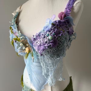 Ethereal Mermaid Embellished Push up Bra Top Set! Forest Textile Art to ...