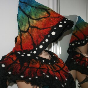 Giant Butterfly Wing Felted Hat! Woodland Folk Felted Hood. Woodland ...