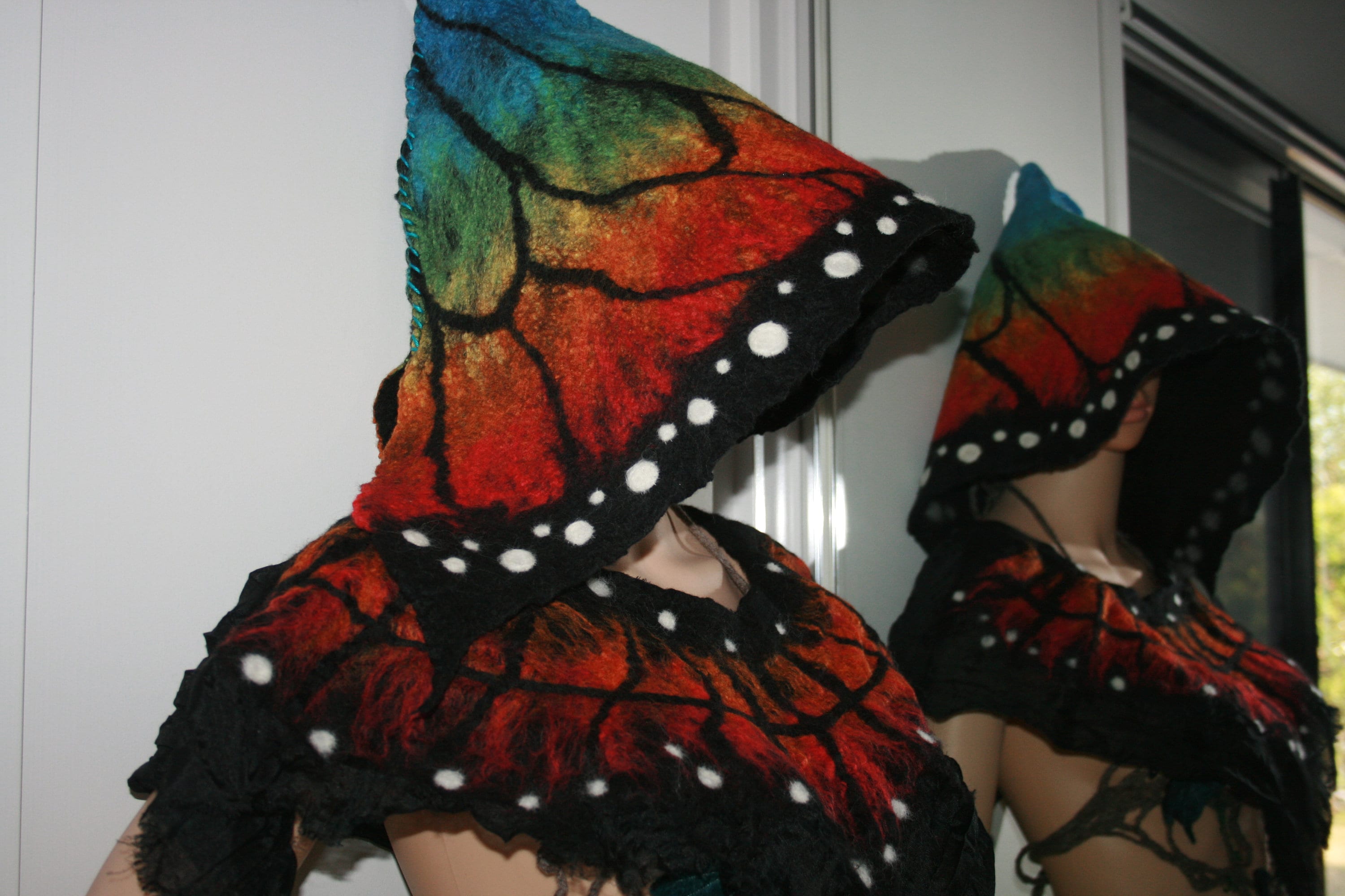 Giant Butterfly Wing Felted Hat! Woodland Folk Felted Hood. Woodland ...