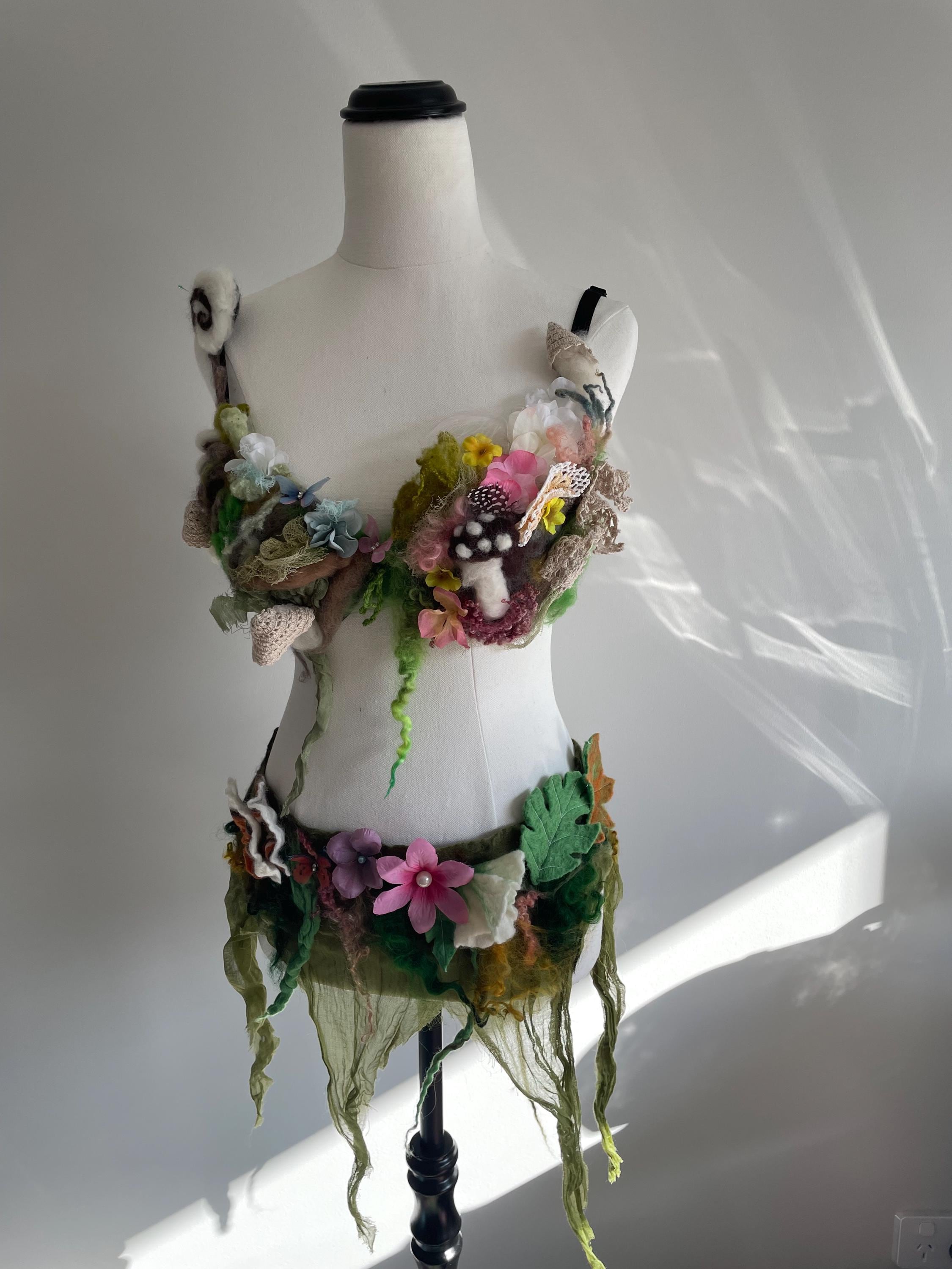 Custom Made to Order~ethereal Fungi Forest Fae Embellished Push up Bra ...