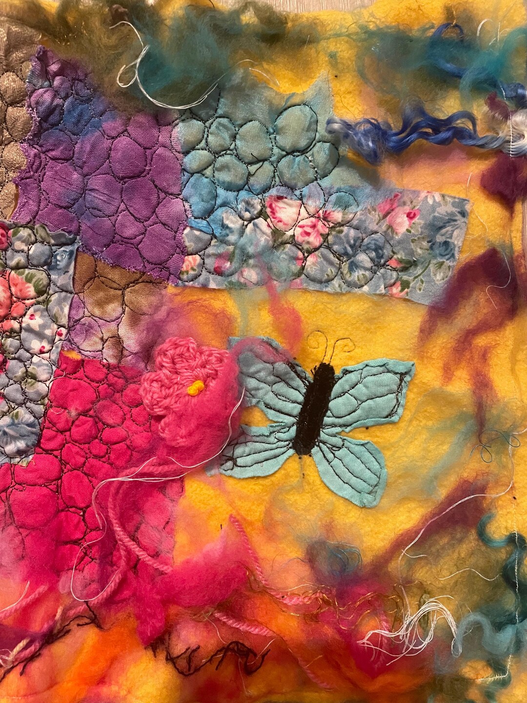 Original Felted Butterfly Art Work. Textile Art for Wall. Butterfly Art ...