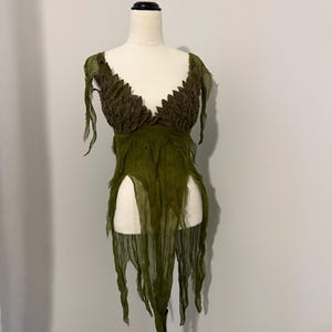 Felted Ethereal Druid Forest Fae Leafy Embellished Push up Bra Dress ...