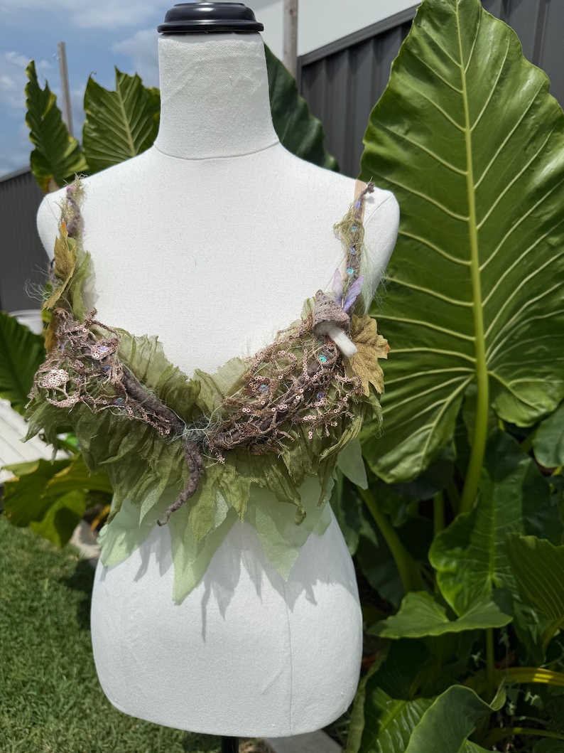 Custom Order~ Ethereal Druid Forest Fae Embellished Bra Top! Fairy Tale ...