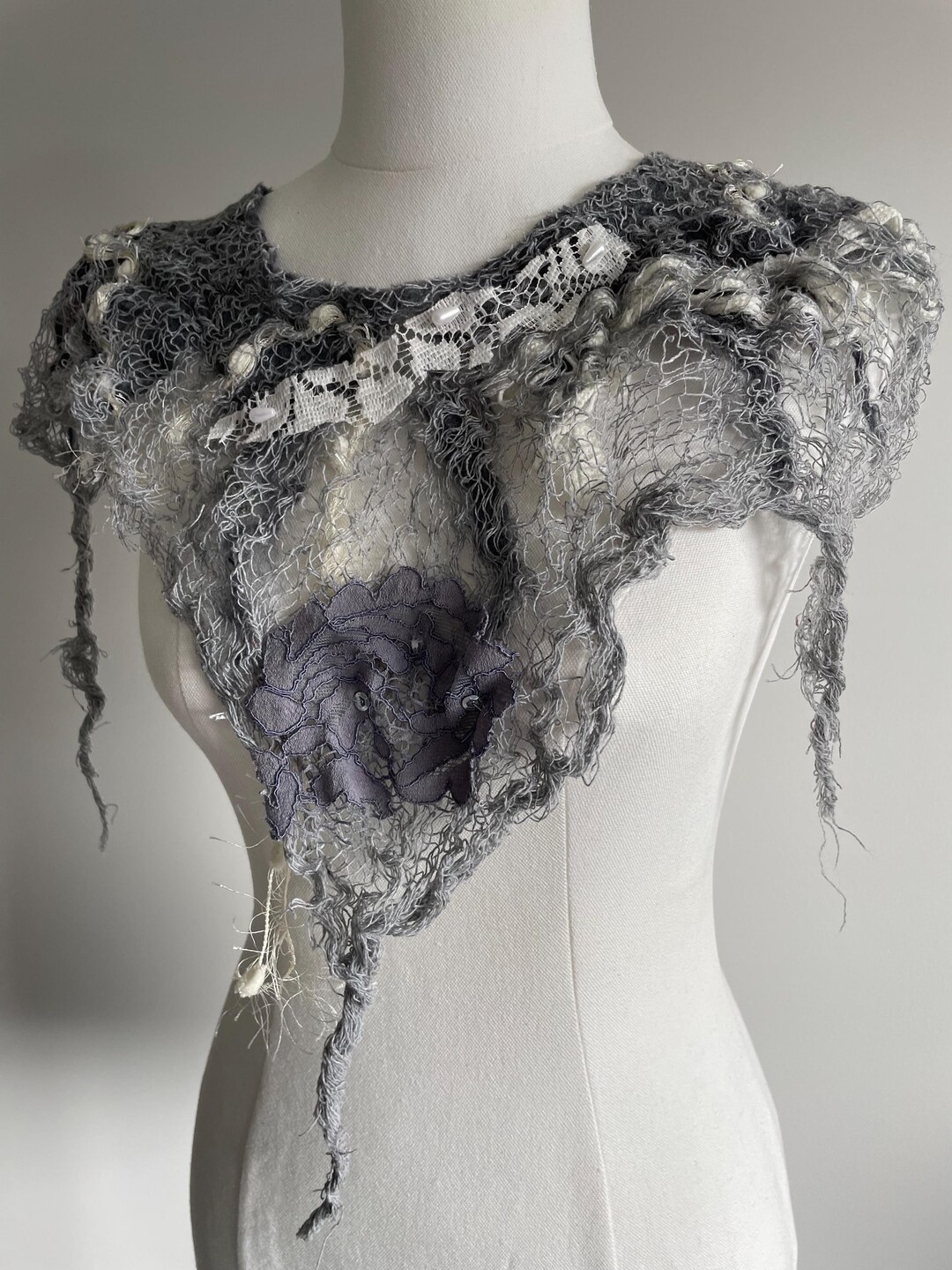 Beautiful Ethereal Felted Poncho Shawl Top! Fairy Tale Textile Art to ...