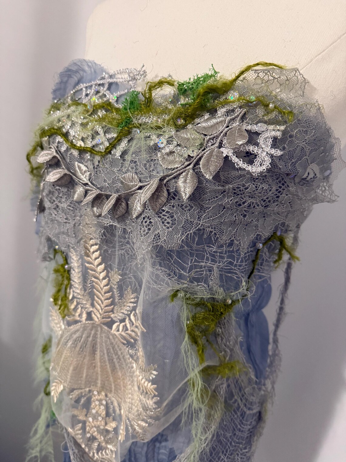 Moss Ethereal Outfit! Fairy Tale Textile Art to Wear Mossy Grey Dress ...