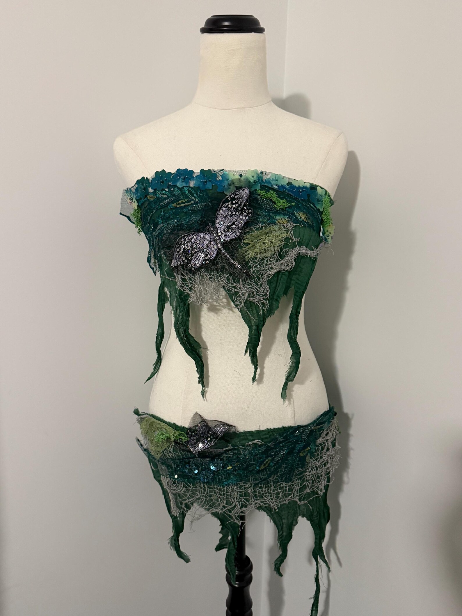 Fairytale Forest Festival Ethereal Outfit! Moss Textile Art to Wear Top ...