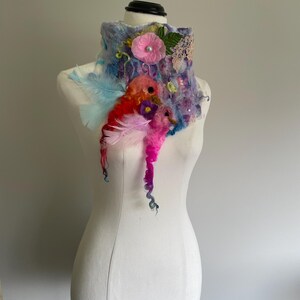 Beautiful Large Felted Fairy Tale Bird Necklace Neck Warmer.woodland ...