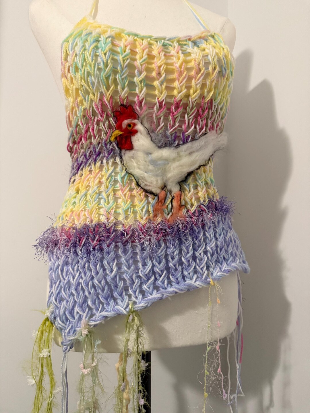 Gorgeous Chicken Art Freeform Knitted Then Needle Felted Chicken Top ...