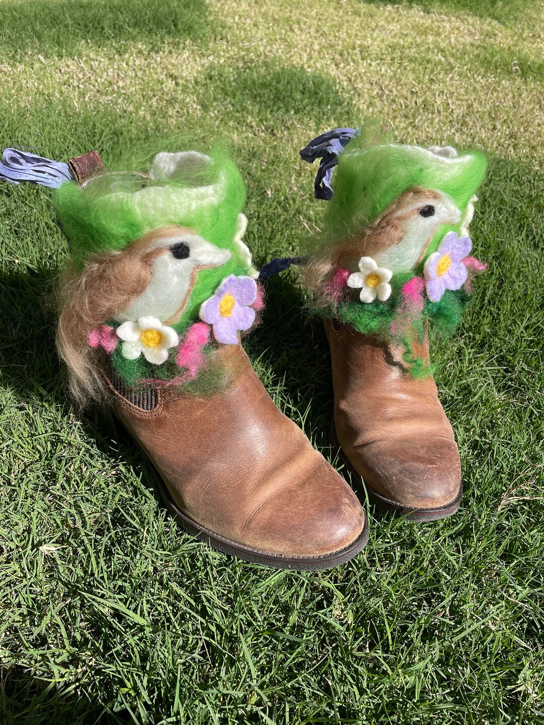 Beautiful Felted Carolina Wren Boot Toppers. Soft and Fluffy. Made From ...