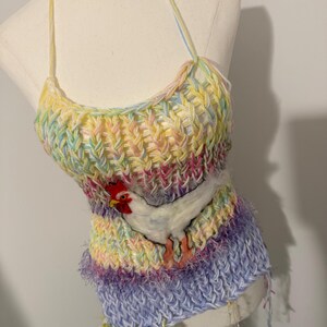 Gorgeous Chicken Art Freeform Knitted Then Needle Felted Chicken Top ...