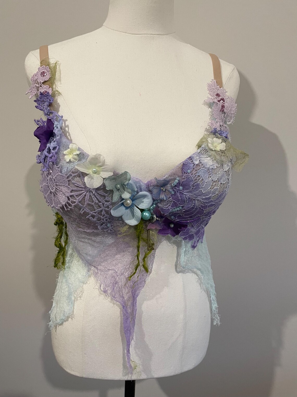 Ethereal Mer Fae Embellished Push up Bra Top! Fairy Tale Textile Art to ...