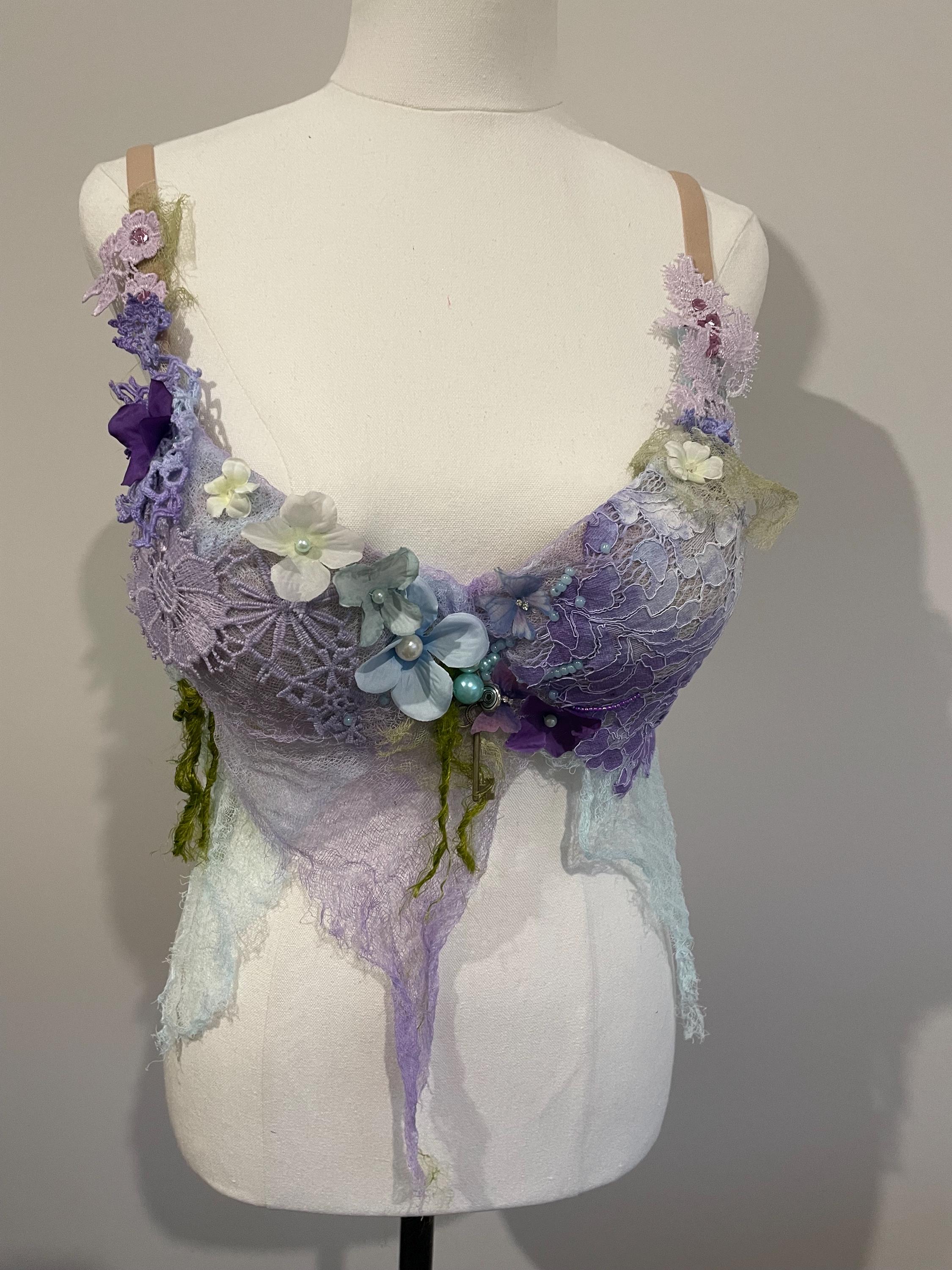 Ethereal Mer Fae Embellished Push up Bra Top! Fairy Tale Textile Art to ...