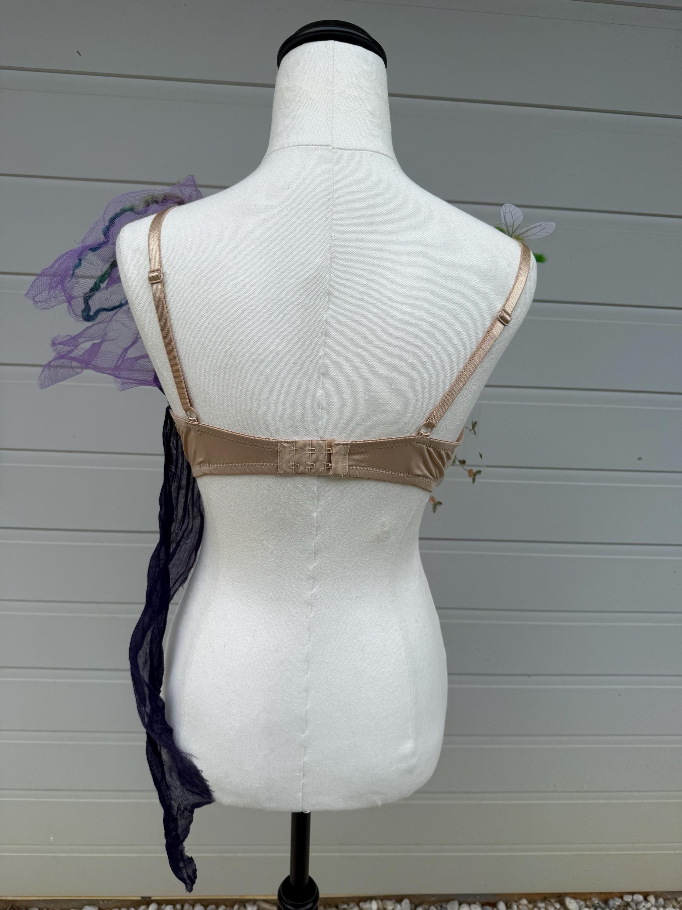 Ethereal Dragonfly Bird Fae Embellished Bra Top! Fairy Tale Textile Art ...
