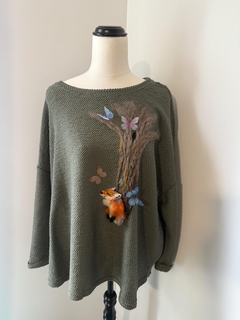 Beautiful Needle Felted Fox Jumper! Spring Woodland Scene Fairy Tale ...