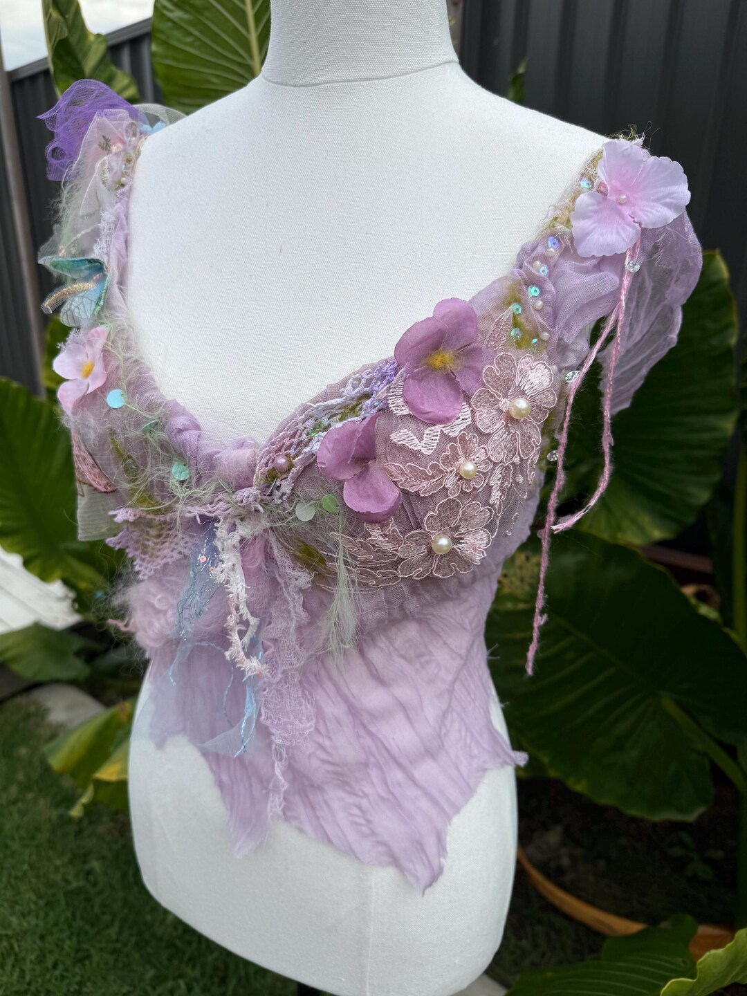 Ethereal Dragonfly Fae Embellished Bra Top Fairy Tale Textile Art to ...