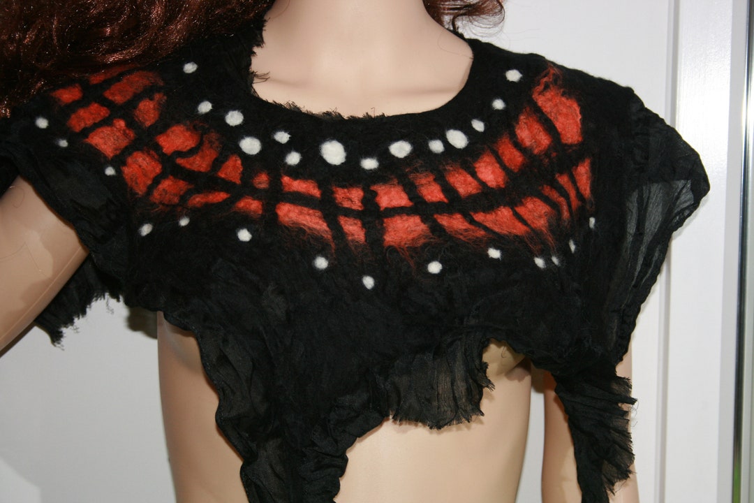 Nuno and Needle Felted Monarch Butterfly Poncho Top! Needle Felted ...