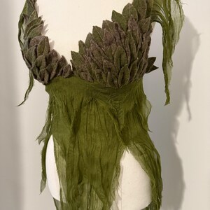 Felted Ethereal Druid Forest Fae Leafy Embellished Push up Bra Dress ...