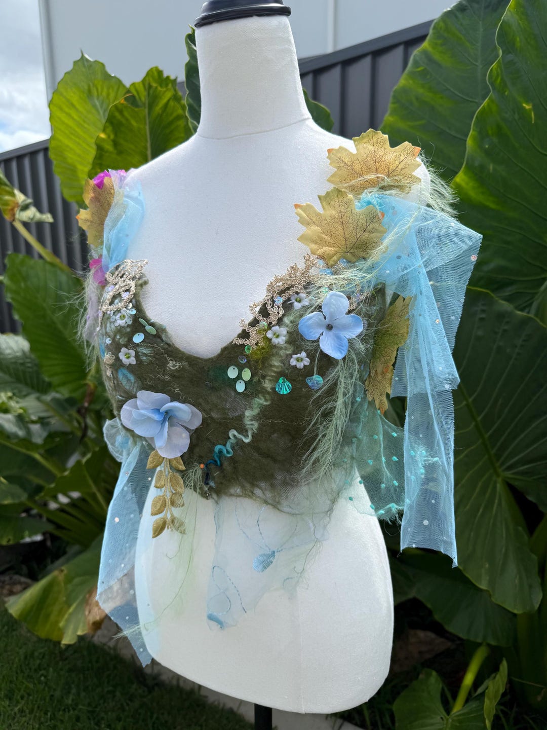 Ethereal Dragonfly Fae Embellished Bra Top! Fairy Tale Textile Art to ...