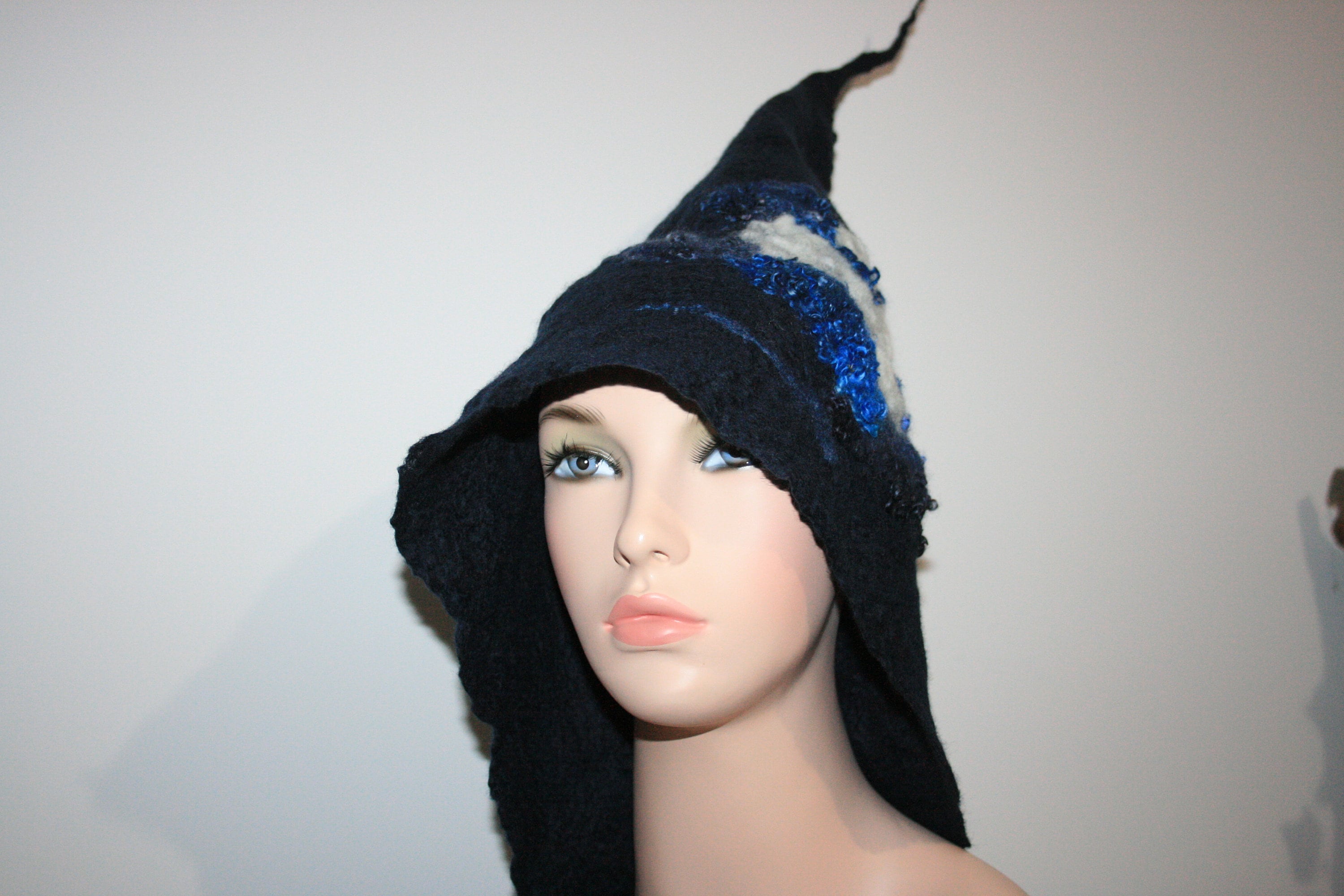 Full Moon Felted Hat With Illuminated Clouds Floating By. - Etsy
