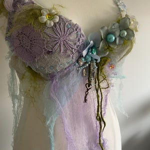 Ethereal Mer Fae Embellished Push up Bra Top Fairy Tale Textile Art to ...