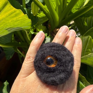Lovely Ethereal Eye Creature Ring. Needle Felted, Embellished. Very ...