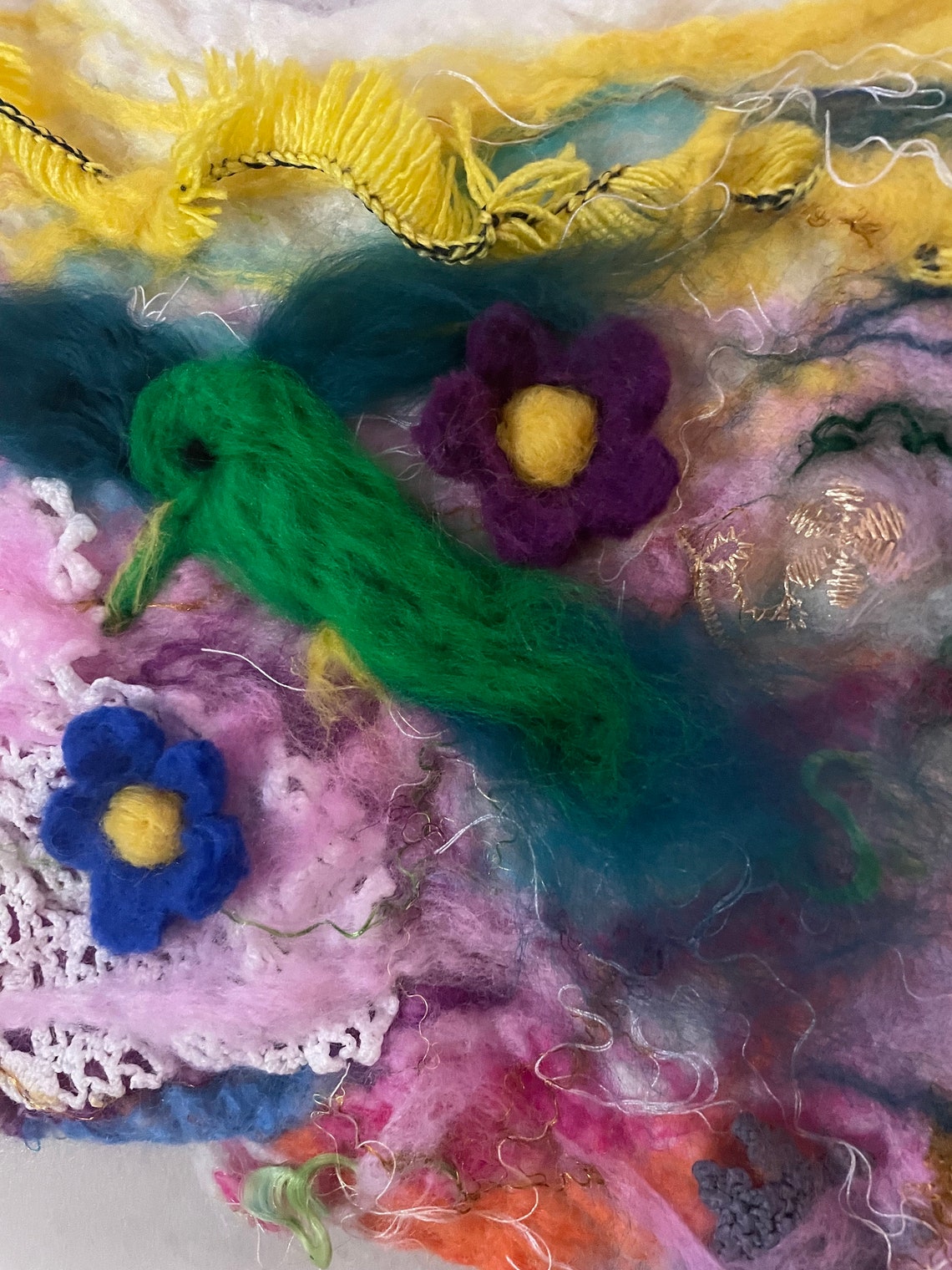 Original Felted Artwork. One of a Kind OOAK Bird Art. Textile Art Work ...