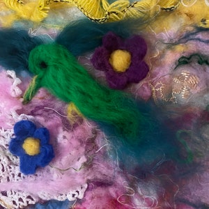 Original Felted Artwork. One of a Kind OOAK Bird Art. Textile Art Work ...