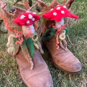 Felted Toadstool Boot Toppers. Made by Myself With Very Soft Australian ...