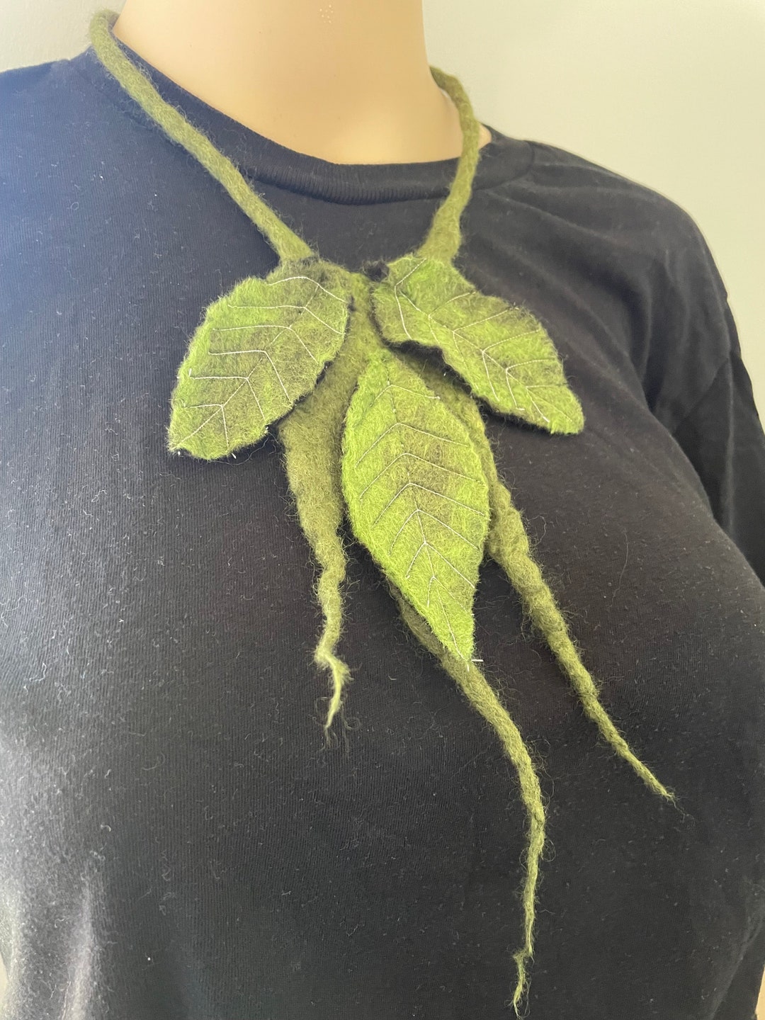 Forest Felted Leafy Necklace. Neck Warmer. Soft Merino Wool. OOAK ...