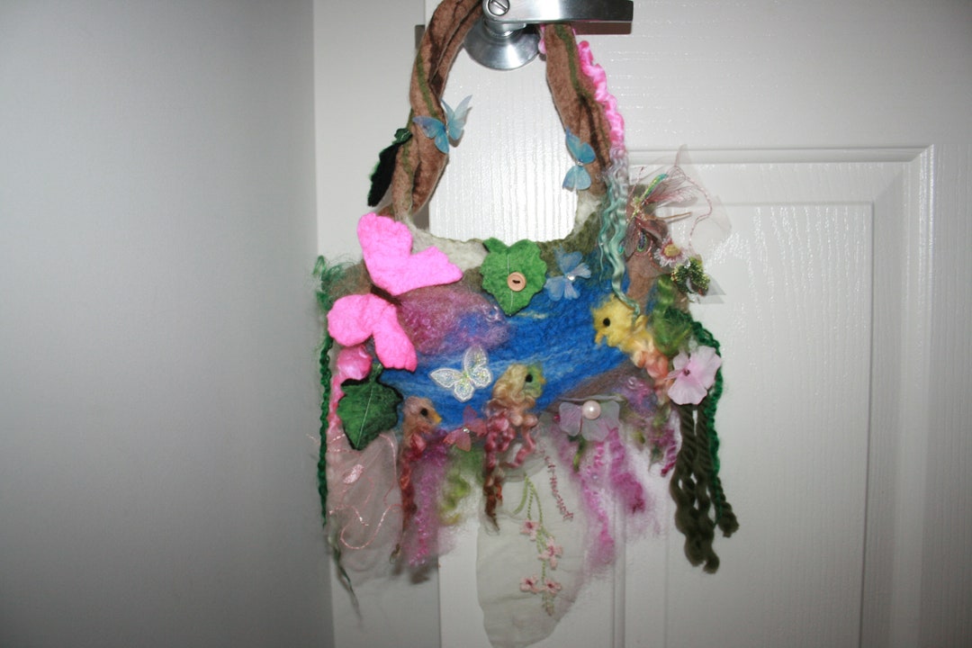 Beautiful Fairy Tale Woodland Felted Bag With Needle Felted - Etsy