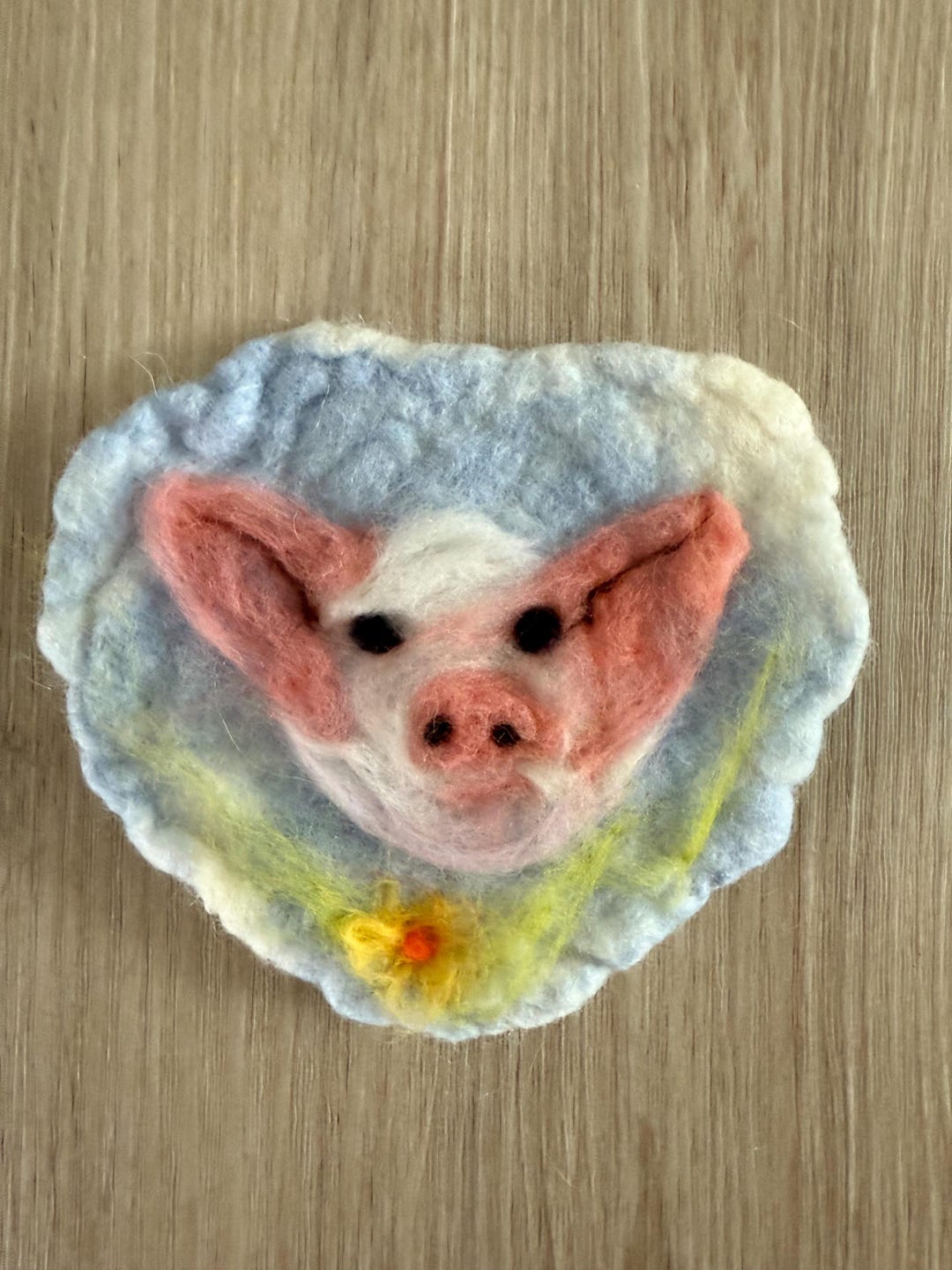 Original Felted Pig Art Work. Textile Art for Wall. Pig Art Tapestry ...
