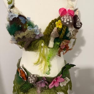 Ethereal Fungi Forest Fae Embellished Push up Bra Top Set Forest ...