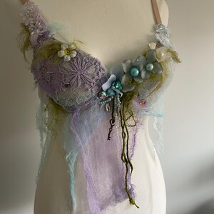 Ethereal Mer Fae Embellished Push up Bra Top Fairy Tale Textile Art to ...
