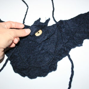 The Bat Bag! Felted Shoulder Bag.magical Pointy Style. Navy. Halloween ...