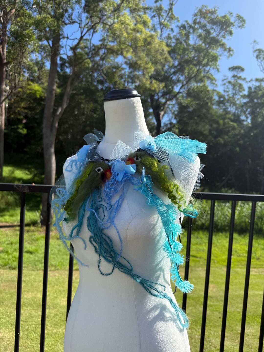 Play Time for the Birdies! Art to Wear Neck Piece. Felted Forest Art ...