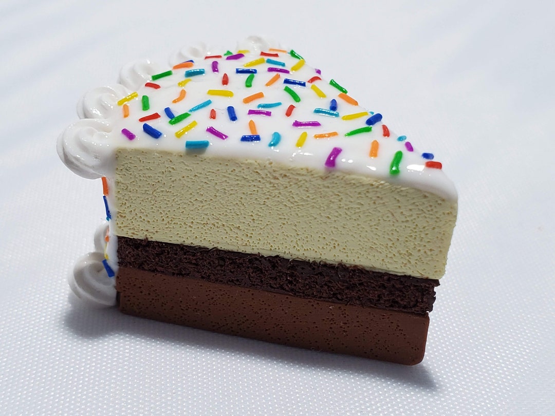 Ice Cream Cake Slice Magnet, Miniature Polymer Clay Food, Polymer Clay ...